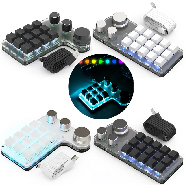 WIRELESS PROGRAMMABLE MINI Quick Mechanical Keyboard RGB Macro 12/15 ...
