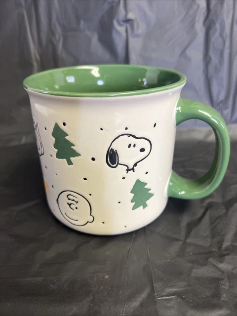 PEANUTS SNOOPY CHRISTMAS Tree Stars Charlie & Sally Brown Large Coffee ...