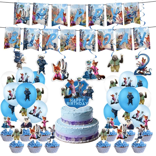 DISNEY ZOOTOPIA 2 Birthday Tableware Plates Party Supplies Balloons ...
