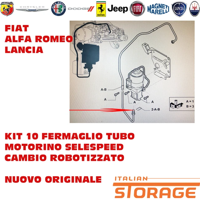 FIAT ALFA ROMEO Lancia Kit 10 Fermaglio Tubo Motorino Selespeed Nuovo ...