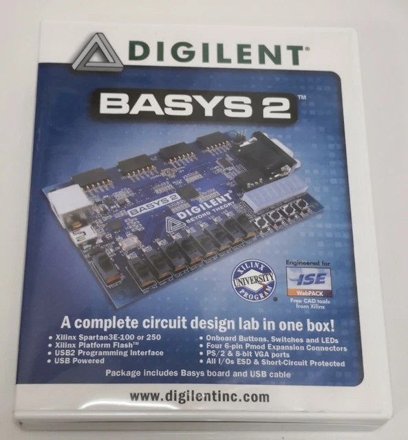 DIGILENT BASYS 2 Spartan-3E FPGA Trainer Board Xilinx -Interface USB ...