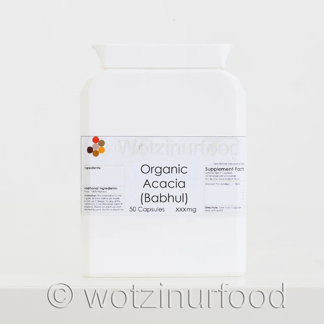 ORGANIC ACACIA, BABHUL Capsules, teeth, hair loss, skin, blood sugar ...