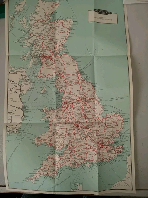 BRITISH RAILWAYS ROUTE Map Circa 1950 £20.00 - PicClick UK