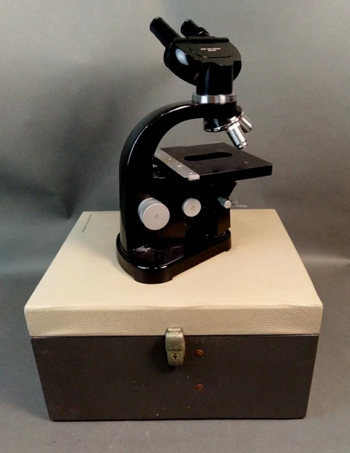 ERNST LEITZ WETZLAR Binocular Microscope In Solid Carry Case - Germany ...