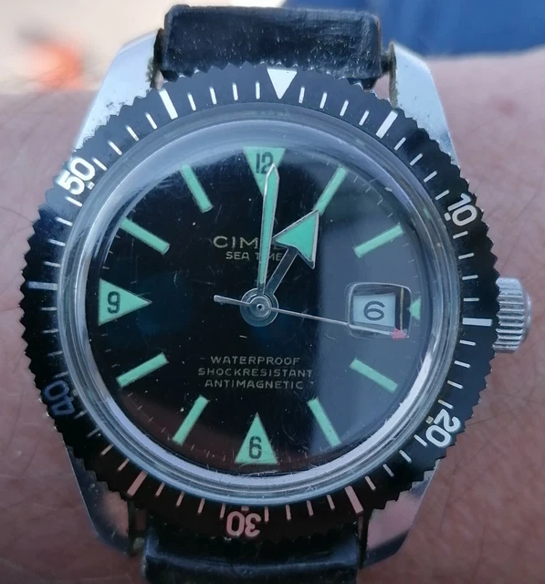 MONTRE DE PLONGÉE mécanique Cimier Sea Time. Années 60-70. Très bon ...