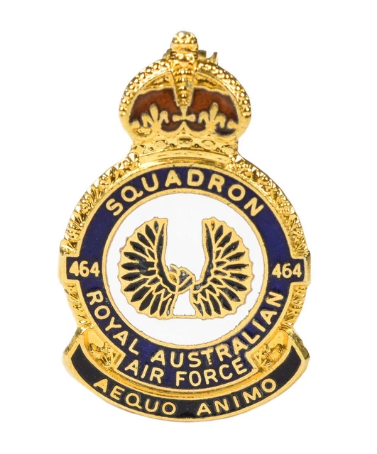 VINTAGE KINGS CROWN 464 Squadron RAAF Royal Australian Air Force Enamel ...