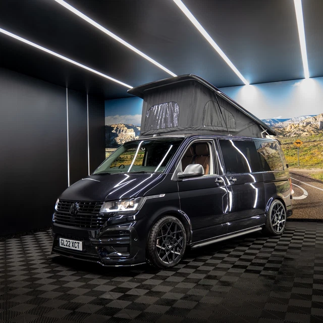 2022 VW TRANSPORTER T6.1 Black T30 Lvr Recaro 4 Berth Camper Pop Top ...