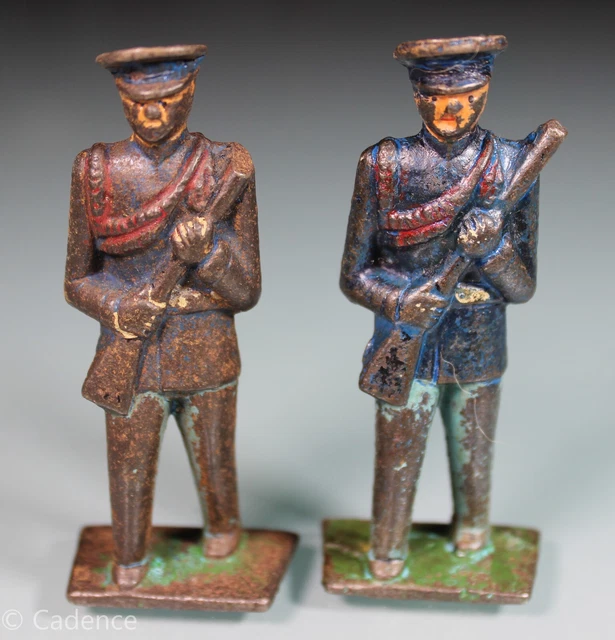 VINTAGE 1930'S BARCLAY Grey Iron Police Officers W/ Rifle Lot 2 Toy ...