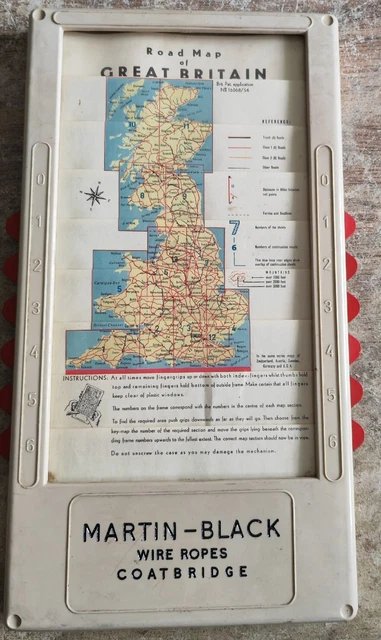 VINTAGE 1950S MECHANICAL Road Map Of Great Britain. Interesting Item £ ...