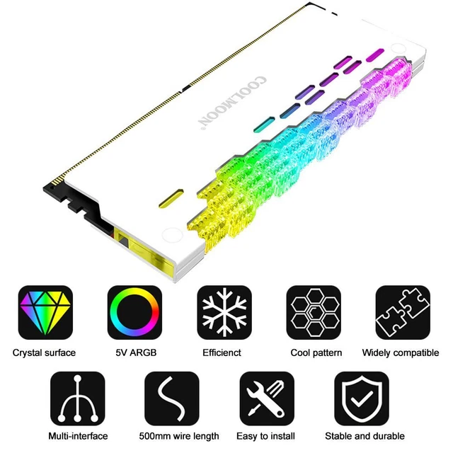 PC MEMORY ARGB RAM 5V Cooler Heat Spreader Heatsink Computer Radiator ...
