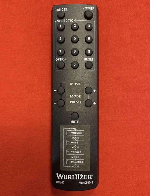 GENUINE WURLITZER CD Jukebox Remote Control OMT, Princess Etc. F91 £139 ...