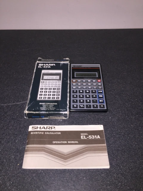 VINTAGE SHARP MODEL EL-531A Scientific CALCULATOR Made in JAPAN BOXED £ ...