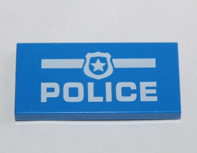 LEGO TILE 2X4 with White 'POLICE' and Badge Pattern ref 87079pb0485 Set ...