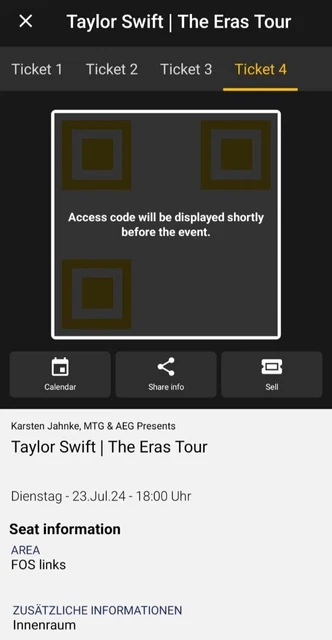TAYLOR SWIFT HAMBURG 23.07. Vorkaufsrecht 2x Tickets - Front of Stage ... TAYLOR SWIFT HAMBURG 23.07. Vorkaufsrecht 2x Tickets - Front of Stage ...