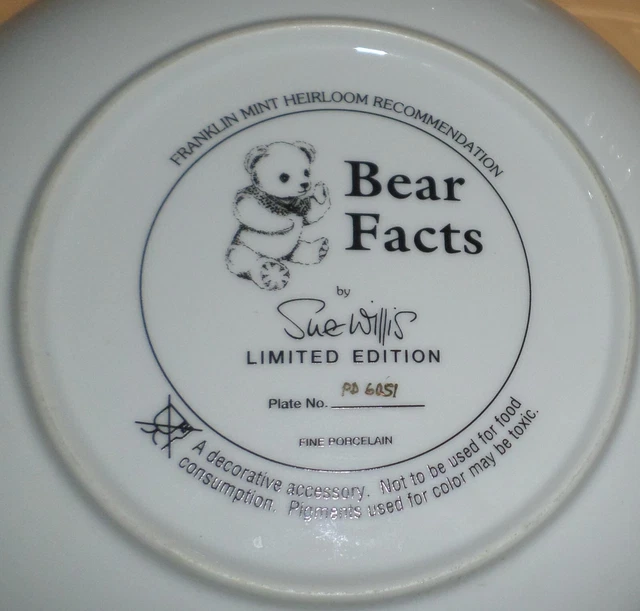 FRANKLIN MINT LIMITED EDITION BEARS WITH KITTEN PLATE~BY SUE WILLIS~20. ... FRANKLIN MINT LIMITED EDITION BEARS WITH KITTEN PLATE~BY SUE WILLIS~20. ...