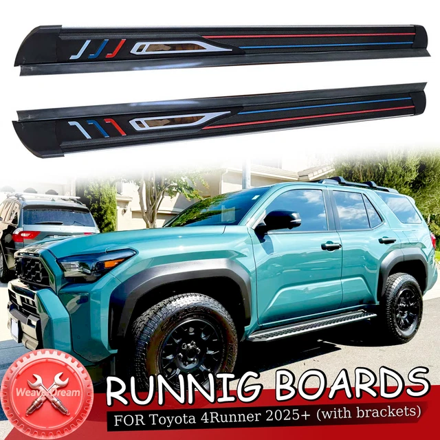 FITS FOR TOYOTA 4Runner N500 2025 2026 Running Boards Side Steps Pedal ...
