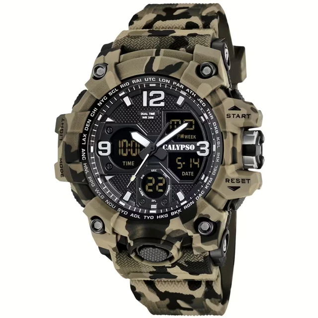 OROLOGIO CRONOGRAFO UOMO Ragazzo Calypso X-Trem K5855/1 ana-digitale ...