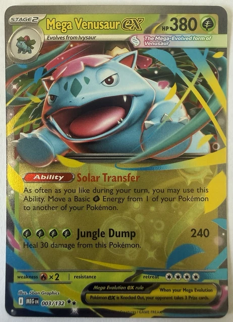 2025 POKEMON TCG Mega Evolutions Mega Venusaur Ex 003/132 Stage 2 Rare Mint $9.99 - PicClick AU