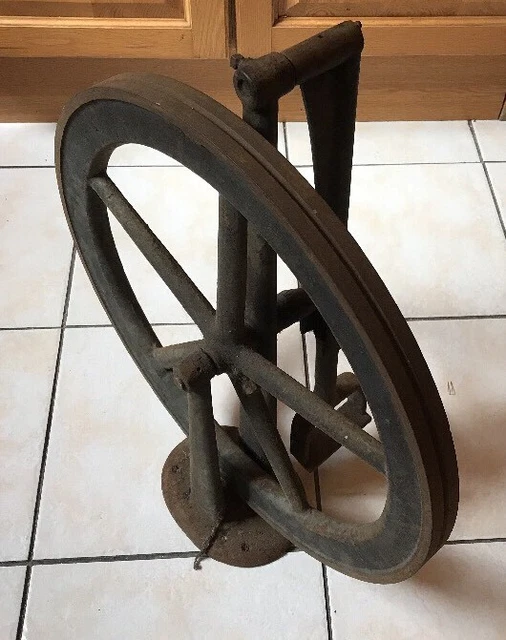 ANTIQUE WATCHMAKER'S JEWELLER'S Lathe Flywheel Kick Fly Wheel Treadle ...