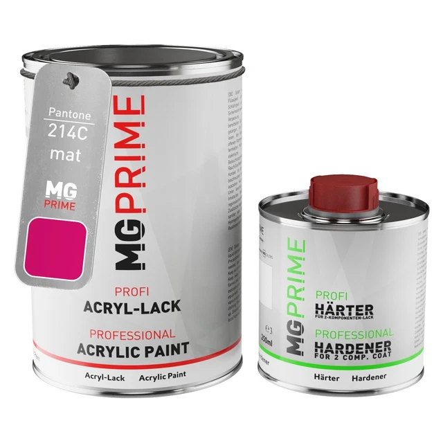 PANTONE 214C RED mat peinture acrylique 1,5 Litres 1500 ml durcisseur ...