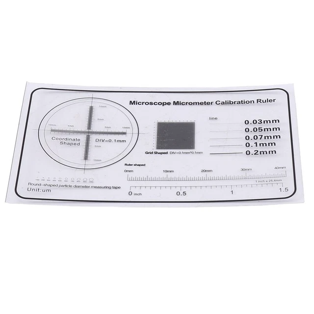 MICROSCOPE CORRECTION RULER Optical Micrometer Correction Sheet ...