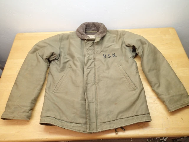 US NAVY VINTAGE WWII USN Deck Jacket USS Bream Submarine Size 40 Estate ...