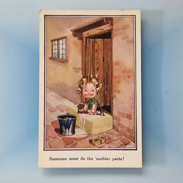 COMIC POSTCARD 1918 Stoning The Front Step Young Girl Ludgate £7.95 ...