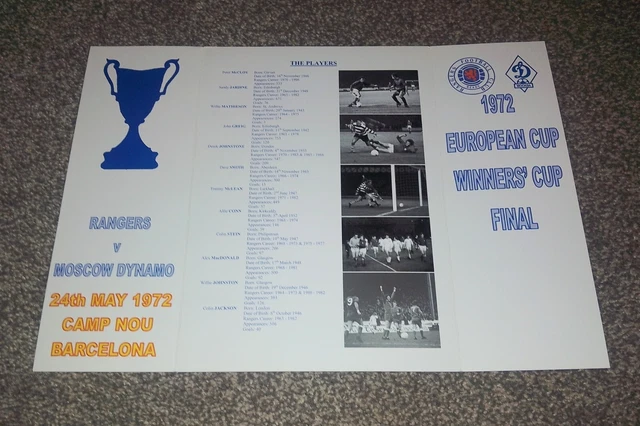 RANGERS FC 1972 Barcelona Signed Commemorative Brochure signed by Six ...