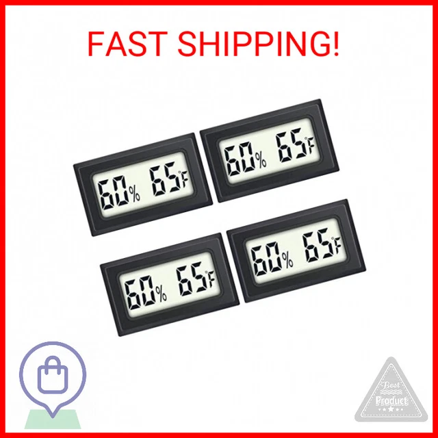 REPTILE THERMOMETER 4-PACK Mini Digital Humidity Temperature Meters ...