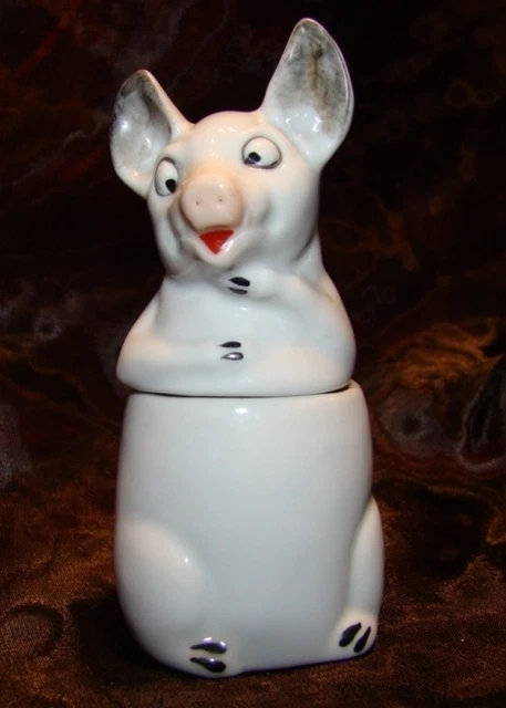MUSTARD POT FIGURINE Pig Wildlife Art Deco-German Style Art Nouveau ...