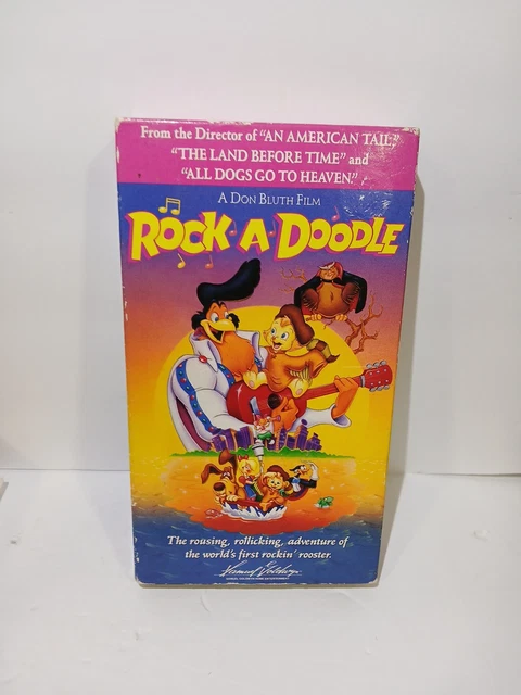 ROCK-A-DOODLE VHS 1990 Rare (NTSC) Glen Campbell Christopher Plummer ...