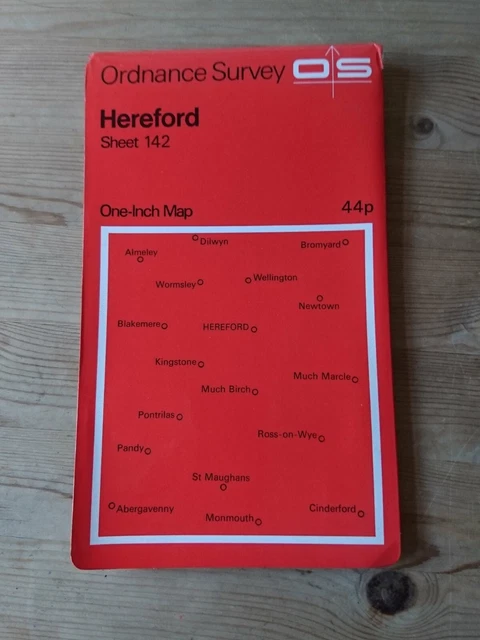 VINTAGE OS ORDNANCE Survey One Inch Map, sheet 142, Hereford 1971 £3.00 ...
