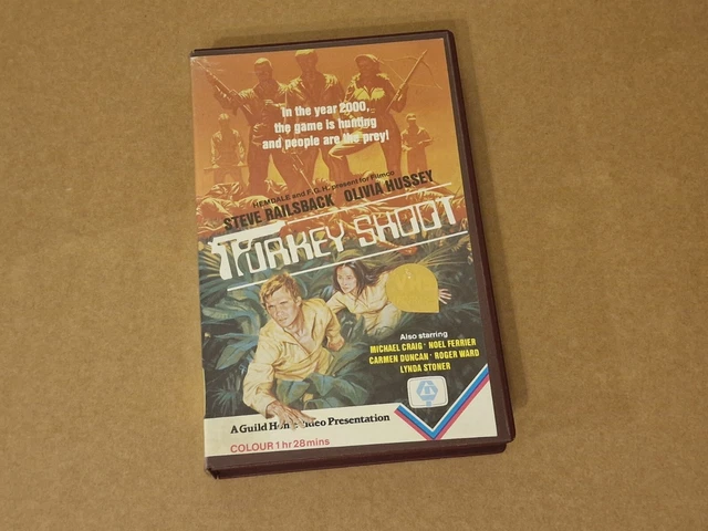 TURKEY SHOOT ~ Guild VHS Pre Cert Ex Rental ~ Steve Railsback, Olivia ...