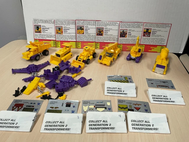 TRANSFORMERS G2 DEVASTATOR 100% Complete Tech Specs Unapplied Stickers ...