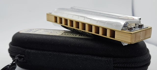HOHNER MARINE BAND Full Custom Harmonica with Crossover Bamboo Comb Various Keys £90.00 ...