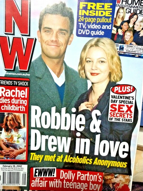 02 NEW WEEKLY Magazine Robbie Williams~Drew Barrymore~Jennifer Aniston ...