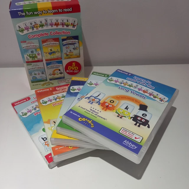 ALPHABLOCKS COMPLETE COLLECTION DVD Box Set - Vol 1-5 CBeebies Phonics ...