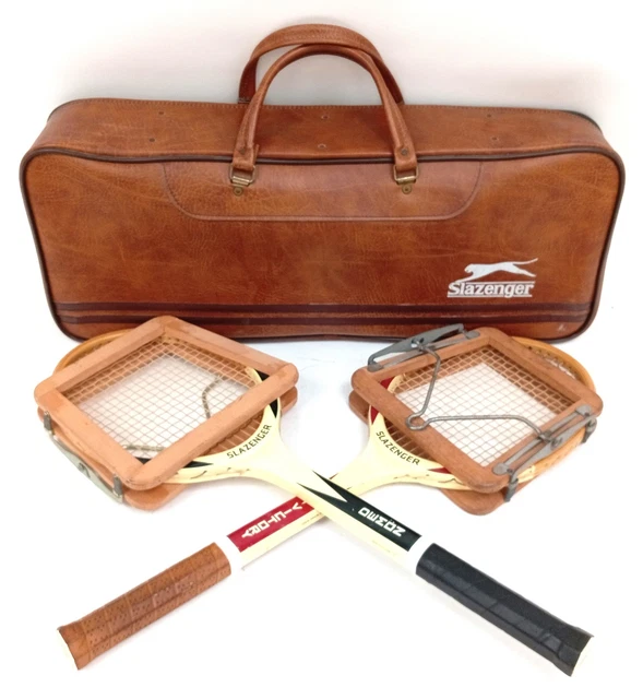 SLAZENGER VINTAGE TENNIS Rackets 'Victory' 'Demon' With Presses ...