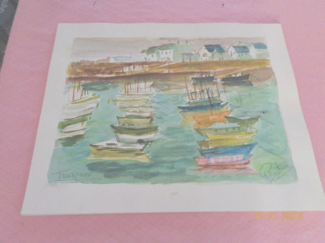 BRETAGNE TRÉVIGNON , Aquarelle De Pierre Émile Bestion De Camboulas EUR ...