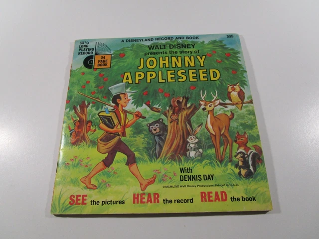 DISNEYLAND RECORD AND Book - The Story Of Johnny Appleseed 33 1/3 Vinyl ...