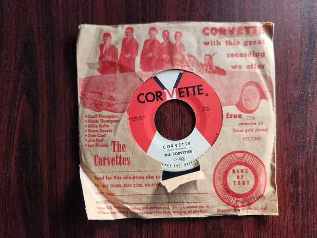 CORVETTE RECORD 45 tours THE CORVETTES - PICK UP Hot Rod Doo Wop ...