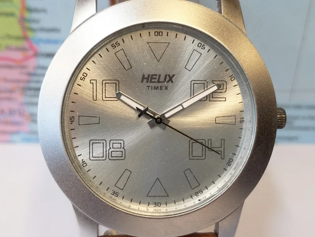 TIMEX HELIX QUARTZ Argent Cadran TWO28HG00 HOMME Full Travail Mint ...