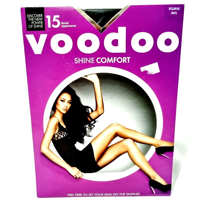 VOODOO SHINE COMFORT Sheers Black Pantyhose Stockings Tights Size ...