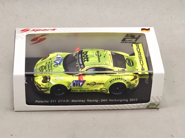 SPARK PORSCHE 911 GT3-R Manthey Racing 24 Nürburgring 2017 1:43 OVP Box ...