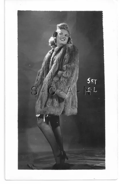 Original Vintage Semi Nude 1940s 50s Pinup Rp Blond Nothing On But A