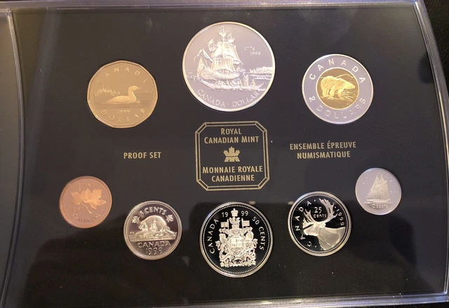 1999 ROYAL CANADIAN Mint Sterling Silver 8-Coin Set with Proof Dollar ...
