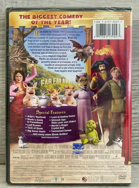 SHREK THE THIRD (DVD 2007 Widescreen PG) Dreamworks nuovo/sigillato in ...