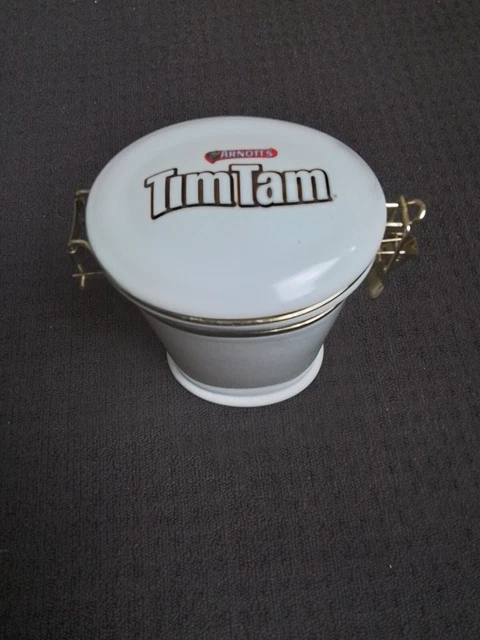 RARE ARNOTTS BISCUITS Tim Tam Jar With Paper Label Ceramic Canister Not ...