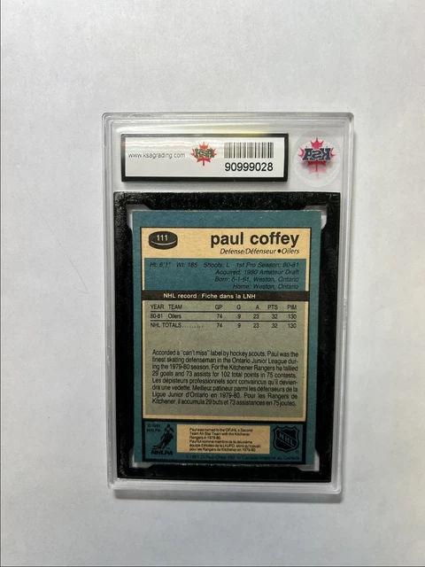 1981-82 O-PEE-CHEE PAUL Coffey Rookie KSA 8.5 (CP) #111 $81.00 ...