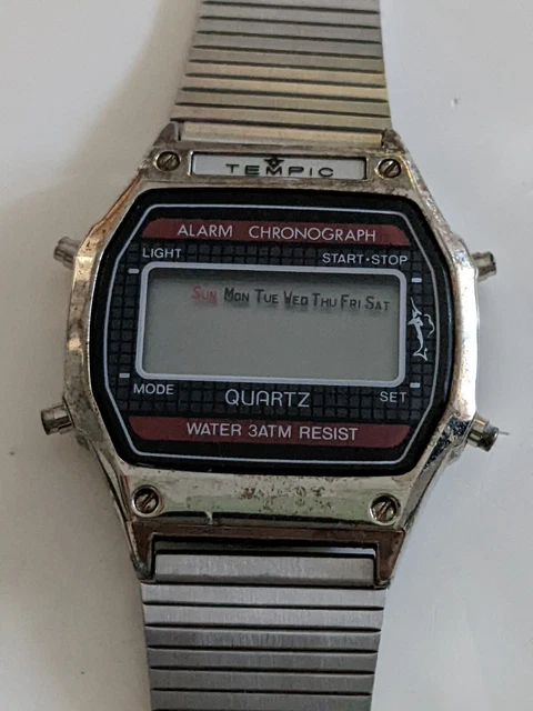 MONTRE CHRONOGRAPHE DIGITAL tempic vintage pour homme pile à remplacer ...